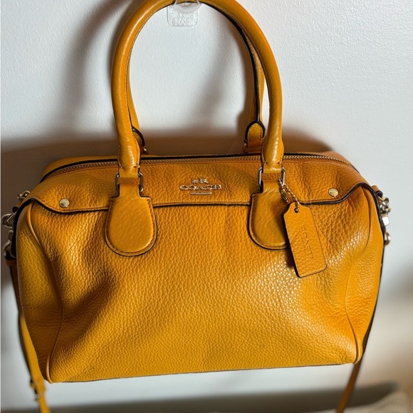 Coach | Bags | Coach Bennett Yellow Leather Satchel | Poshmark